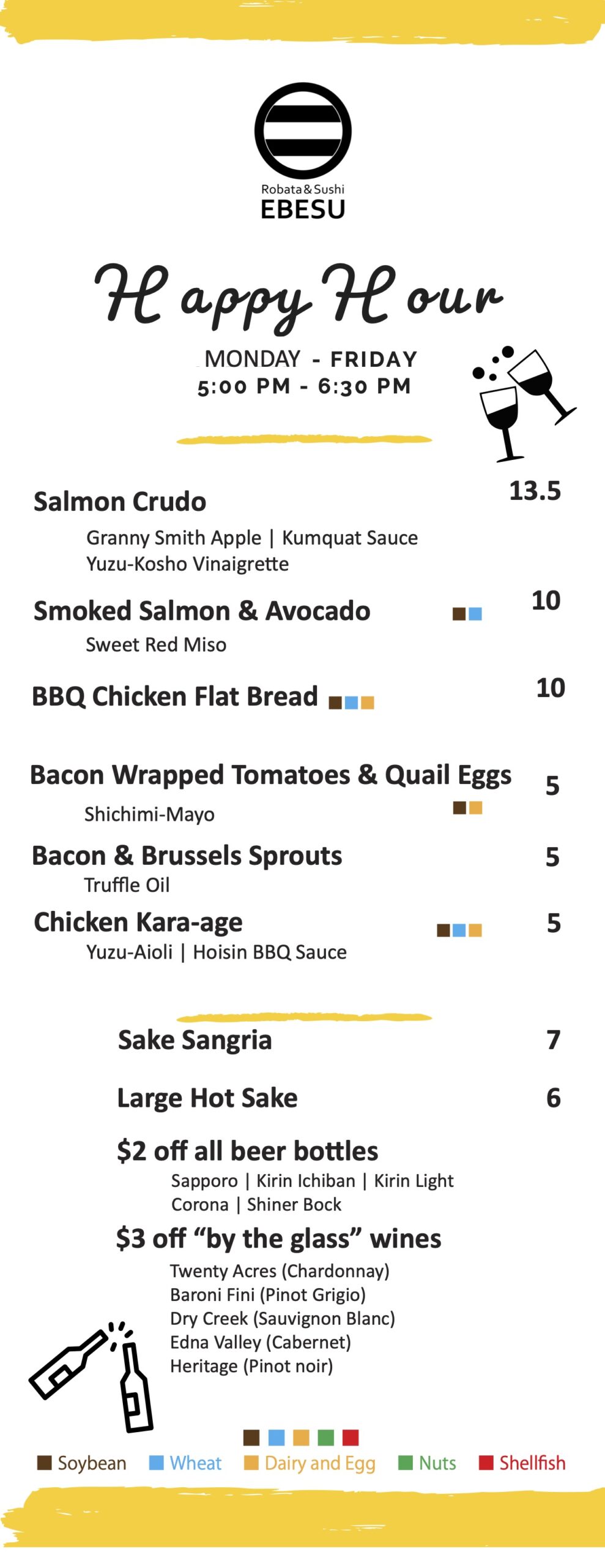 MENU – EBESU Robata & Sushi